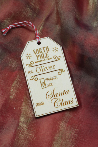 Personalised Naughty Or Nice Santa Sack Tag | Silverwood Studio