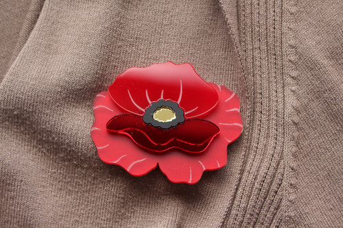 ANZAC Poppy Brooch | Silverwood Studio