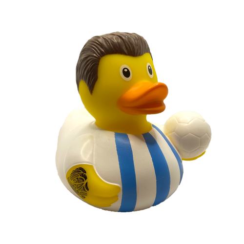 Football Man Striped Rubber Duck | duckhousebrighton