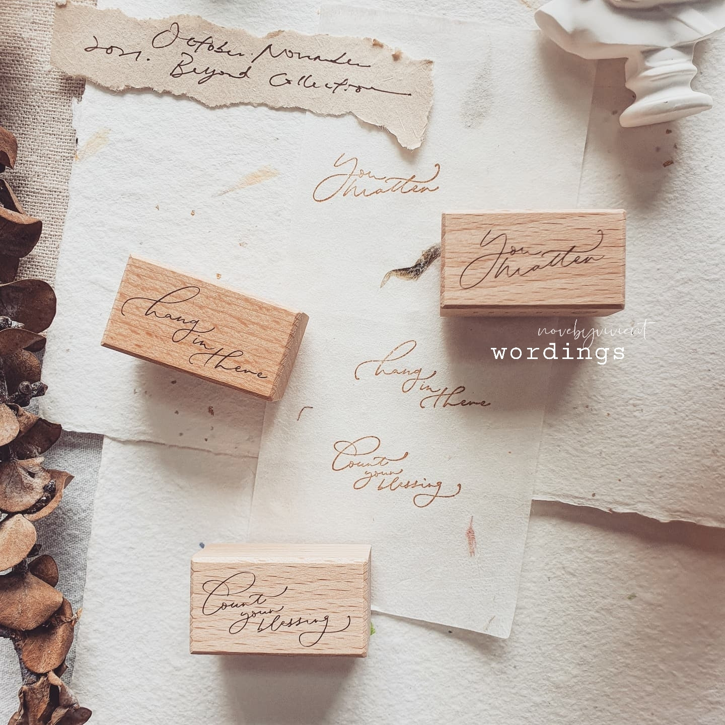 Nove - { b e y o n d } Collection - Wordings Rubber Stamp Set