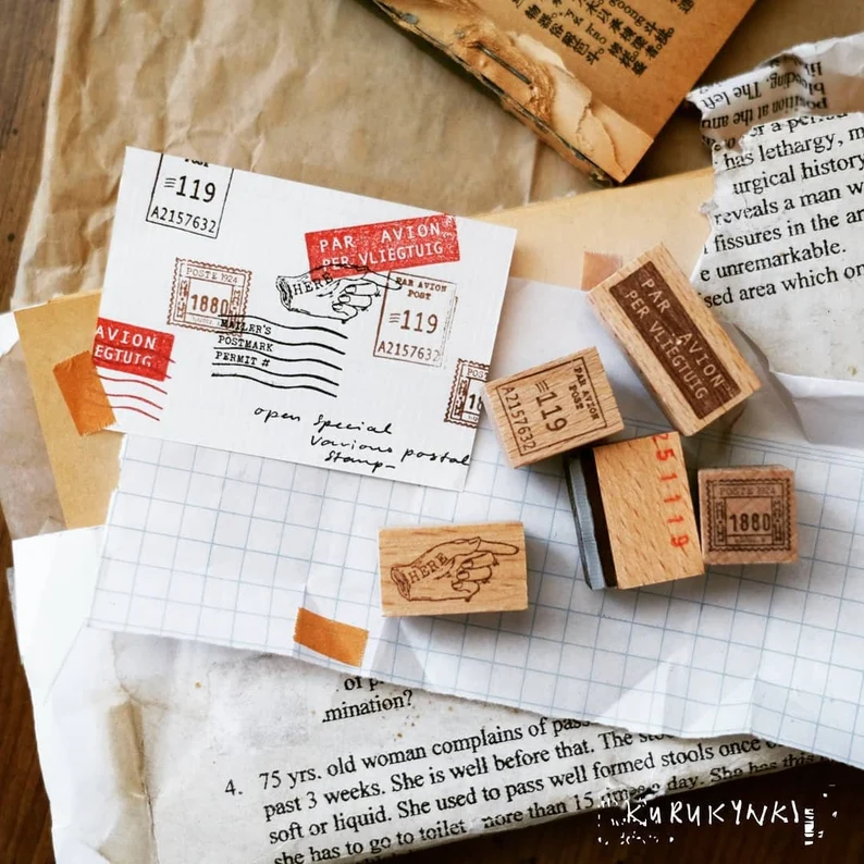 Kurukynki - Mini Postal Rubber Stamp Set