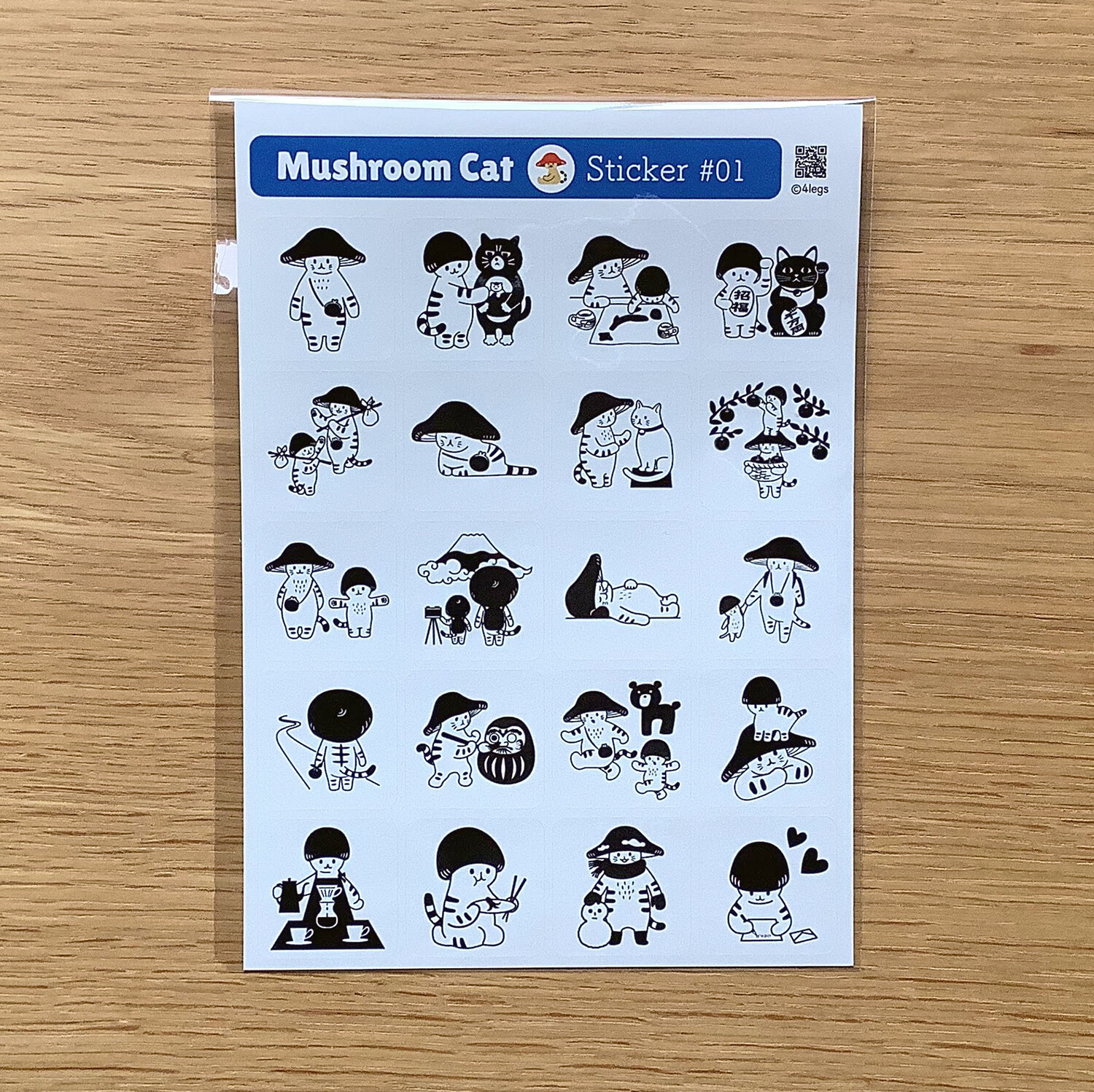 4 Legs - Mushroom Cat Sticker Sheet #1