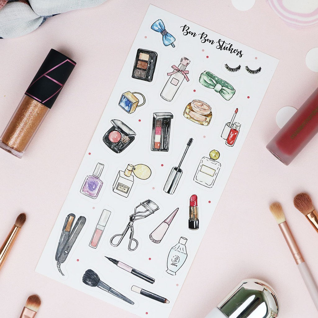 Bon Bon Stickers - Kiss Cut Stickers - Girls' Makeup Table