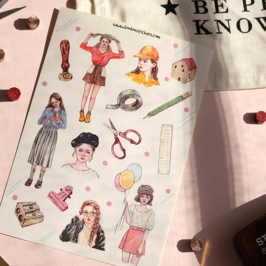 Bon Bon Stickers - Kiss Cut Stickers - Girls and Stationery