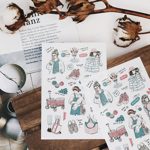 Bon Bon Stickers - Transfer Stickers - Powder Blue Girls | The Little ...