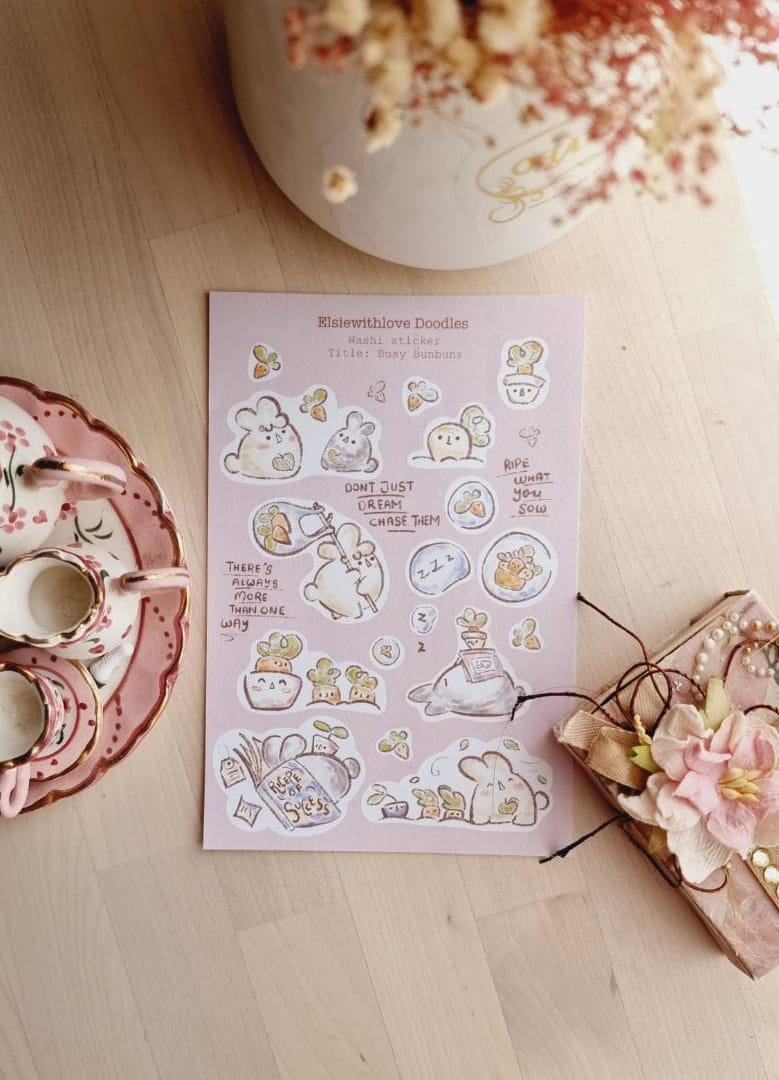 Elsiewithlove - Busy Bun Buns Sticker Sheet