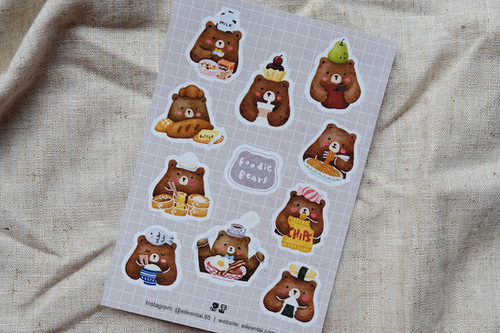 Eileentai.85 - Foodies Bears Sticker Sheet | The Little Whimsy