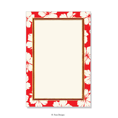 Hibiscus Red Invitation - Blank | faux-designs