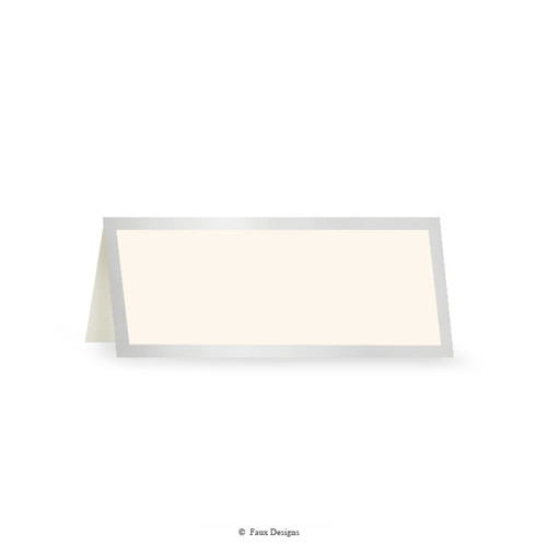 Classic Borders Silver on Ivory Placecard | faux-designs
