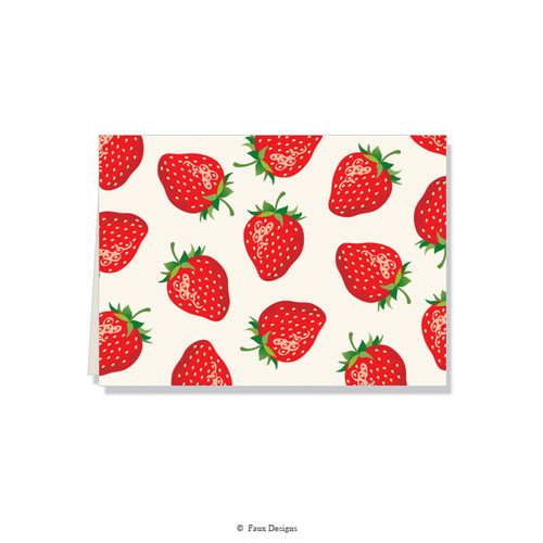 Strawberries Folded Note | faux-designs