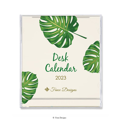 Tropical Leaf 2023 Desk Calendar | faux-designs