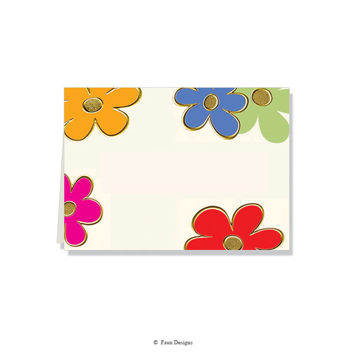 Celebration Flowers Folded Note | faux-designs