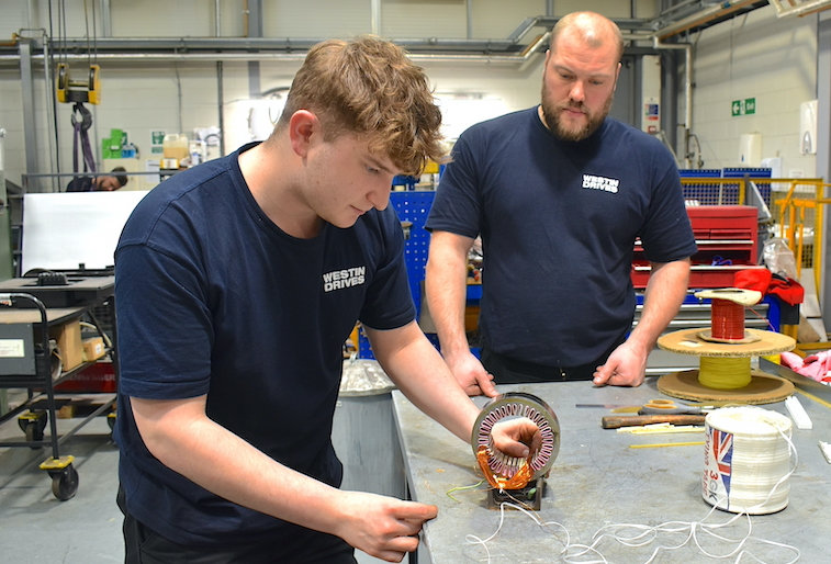 Training apprentices in the skill of rewinding motors