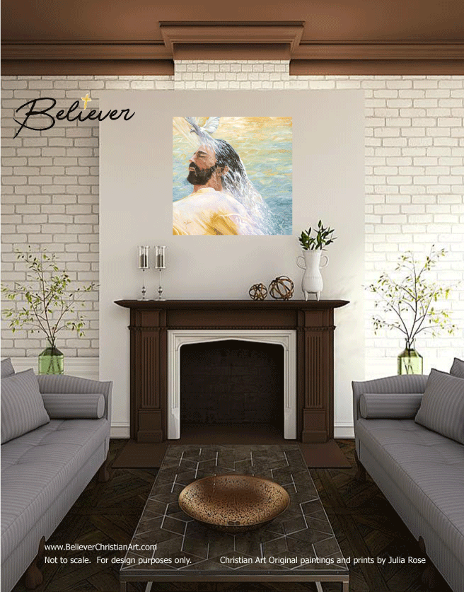 Jesus Born Again baptism art | Believer Christian Art