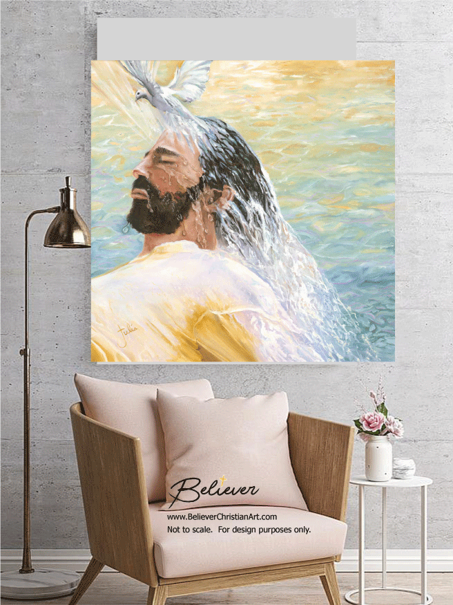 Jesus Born Again baptism art | Believer Christian Art
