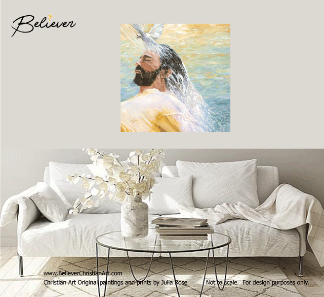 Jesus Born Again baptism art | Believer Christian Art