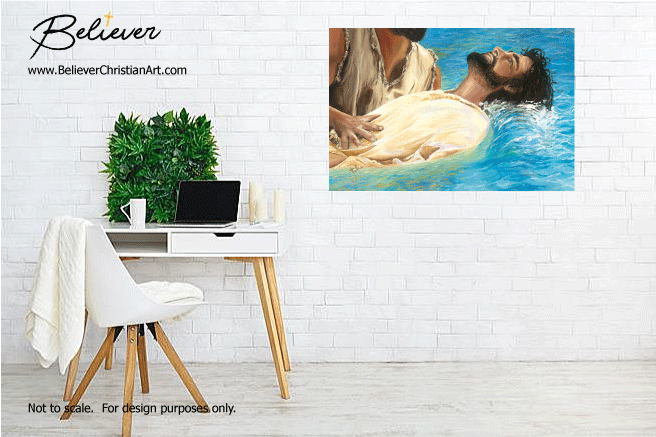 Baptism of Jesus & John painting | Believer Christian Art