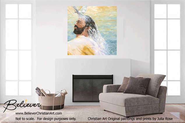 Jesus Born Again baptism art | Believer Christian Art