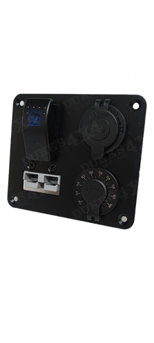 Single Anderson plug square panel with switch and sockets | dukes-4x4 ...