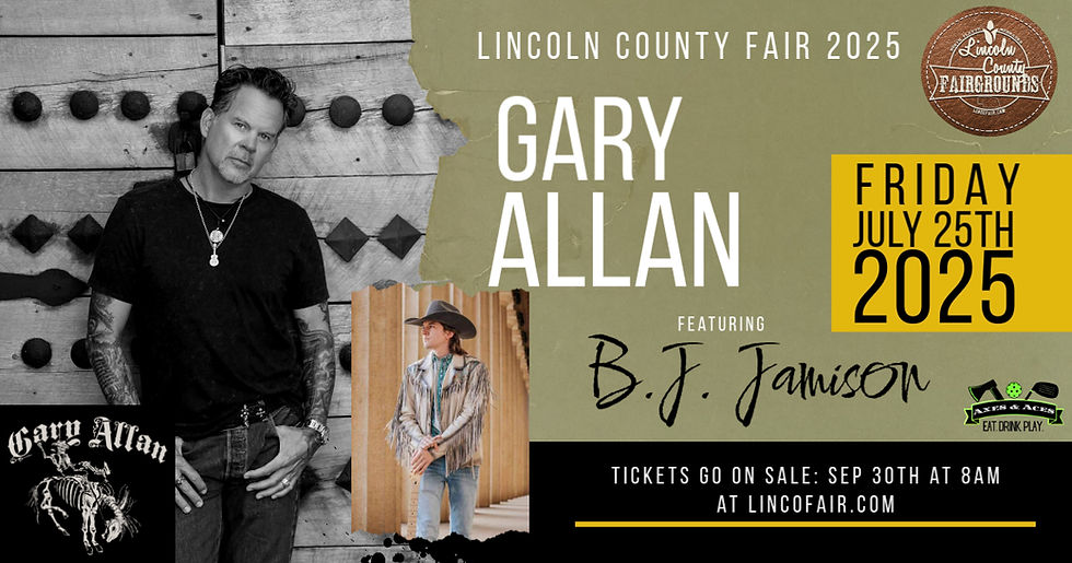 Gary Allan Ft B J Jamison Lincoln County Fair 2025 Lincolncountyfair