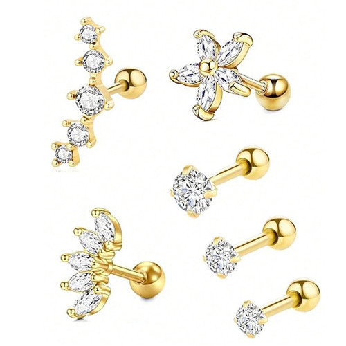 Double piercing studs (set-6) | Lav-Gender