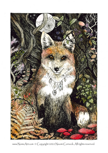 Fox Spirit Altar Card ~ By NomeArt | The Woodsman's Realm