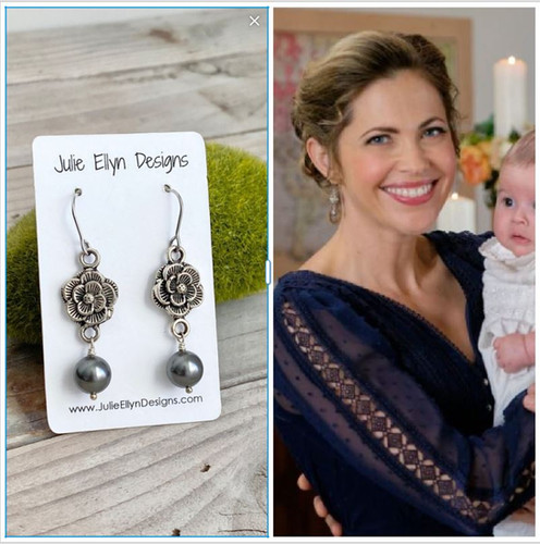Swarovski Pearl and Rose Drop Earrings | website