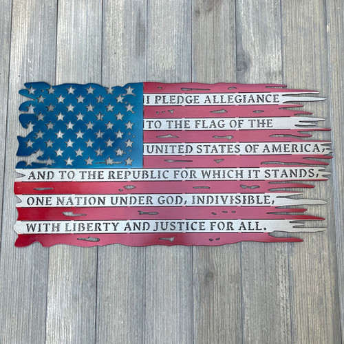 Pledge Allegiance Distressed Flag | Northwest Custom Met