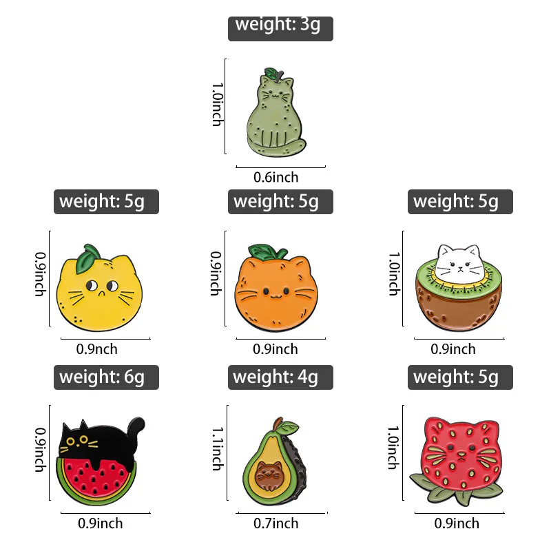 fruit cats enamel pin badge | lemoncatshop