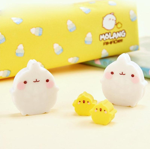 molang & chick erasers set | lemoncatshop