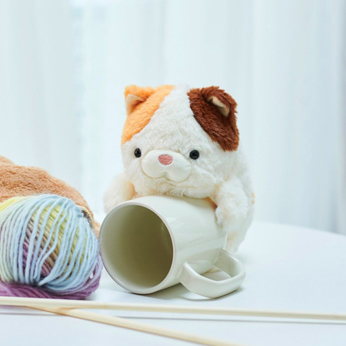 funbaruzu calico cat posture pal plush toy | lemoncatshop