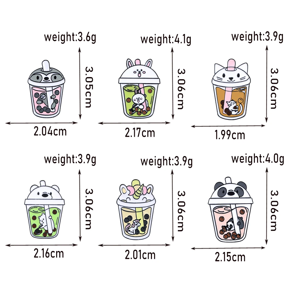 bubble tea cartoon enamel pin badge | lemoncatshop