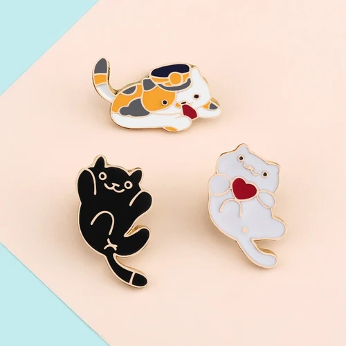 lazy cats enamel pin badge | lemoncatshop