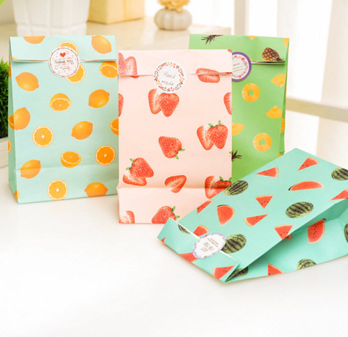 summer fruits paper bags | lemoncatshop