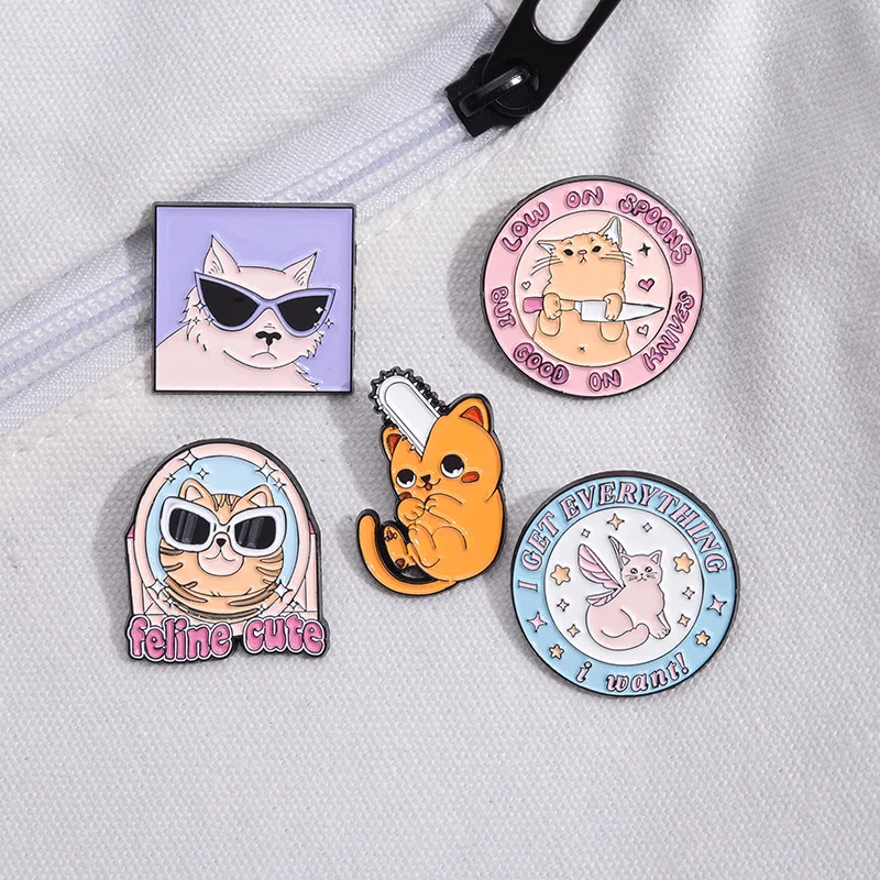 cool cats enamel pin badge | lemoncatshop