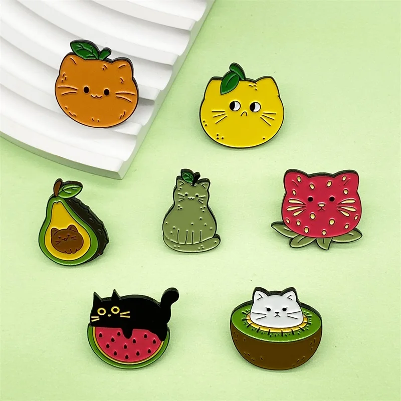 fruit cats enamel pin badge | lemoncatshop