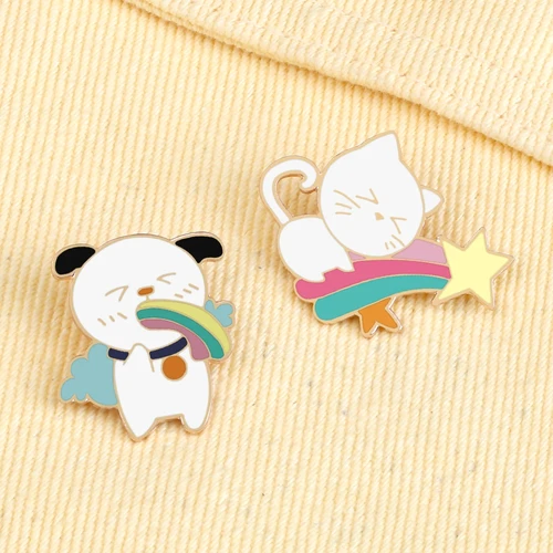 rainbow pets enamel pin badge | lemoncatshop