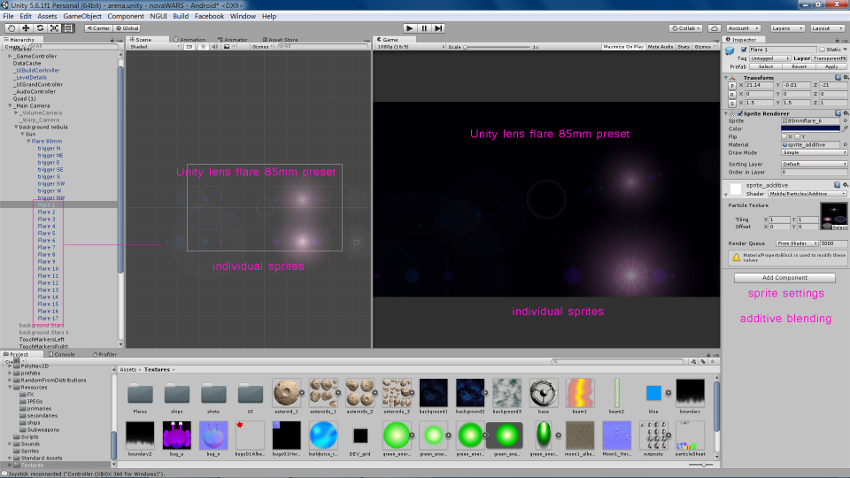 Creating Unity lens-flares in 2D