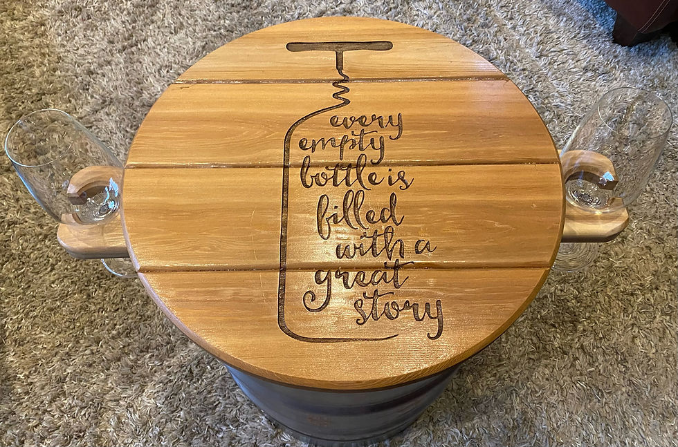 The Flat Head Keg Table | Woody Tap Handles