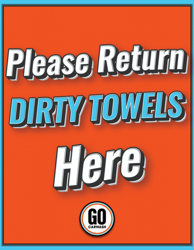 Return Towel Decal SMALL | Go Car Wash Supplies