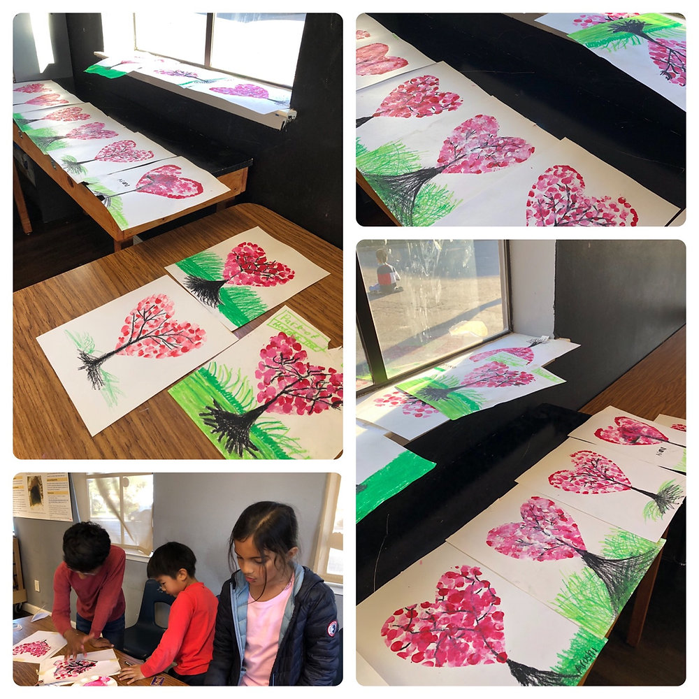 Finger stamping art for your Valentines