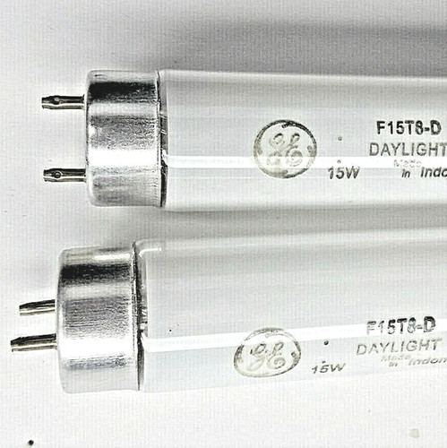 2x GE 10134 F15T8/D 15W 18" T8 6500K Daylight Fluorescent Tube Linear ...
