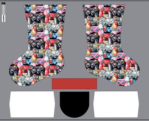 Watercolour Gaming Controller Extra Large Christmas Stocking Panel ...