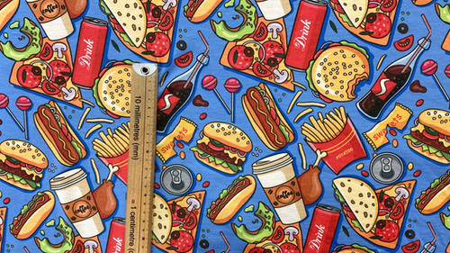 3m for £9 Fast Food Spun Polyester Elastane (WH169) | Knighton Fabrics