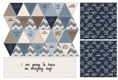 EXCLUSIVE Navy Positive Affirmation Bunting Decor Panel | Knighton Fabrics