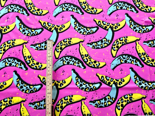 3m for £10 Bright Pink Leopard Print Bananas - Polyester Lycra (BH14 ...