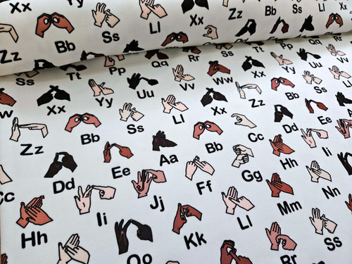 EXCLUSIVE British Sign Language BSL (White) | Knighton Fabrics
