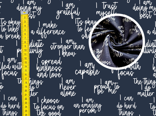 EXCLUSIVE Navy Positive Affirmations | Knighton Fabrics