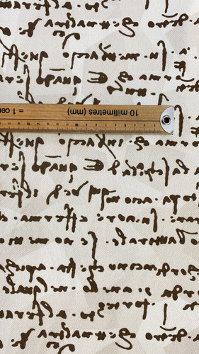 3m for £9 Ink Effect Writing Beige Scuba Twill (WH96) | Knighton Fabrics