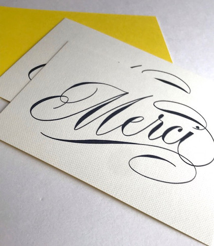Luxury script merci cards (pack of 8) | Spritzblue